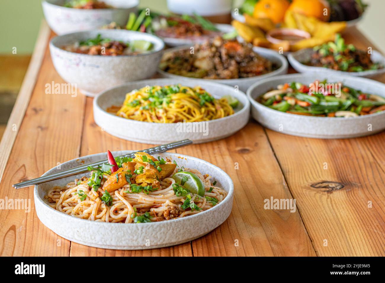 The Khao Soi Yuan Naan that is served on the plate is Khao Soi noodles ...