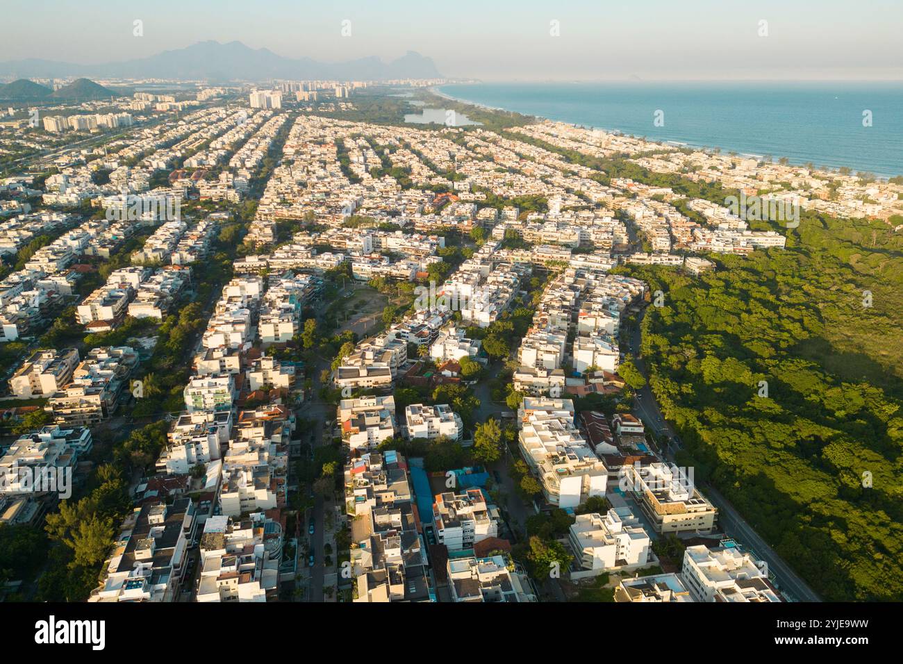 Aerial View of Residential District Recreio dos Bandeirantes in Rio de ...