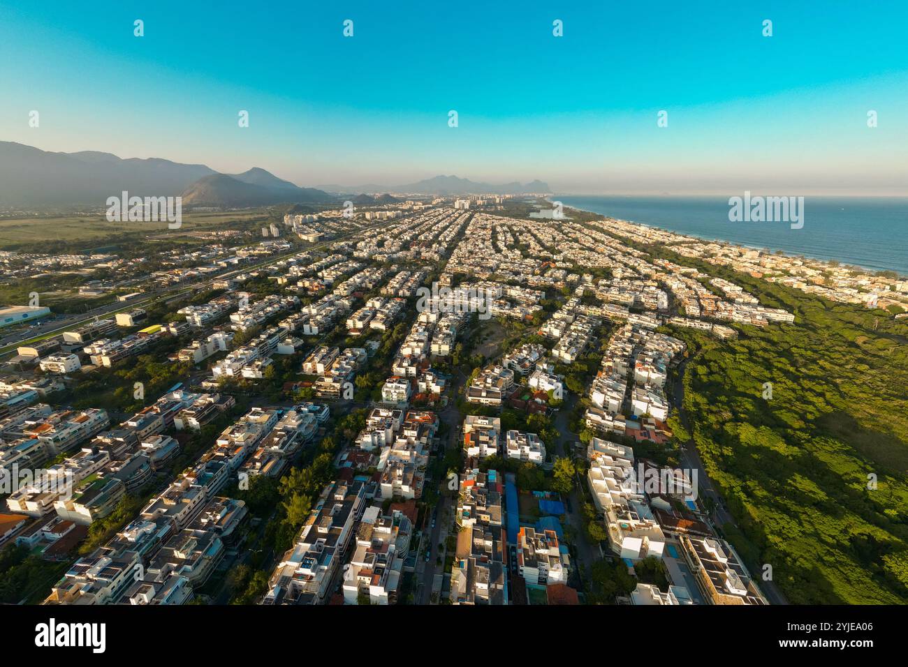 Aerial View of Residential District Recreio dos Bandeirantes in Rio de ...