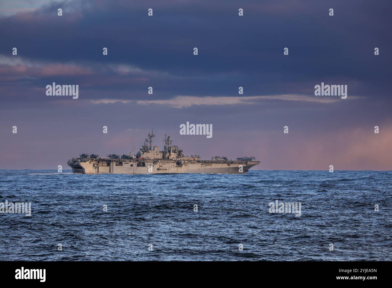 USS Iwo Jima a Wasp class amphibious assault ship of the US Navy Stock ...