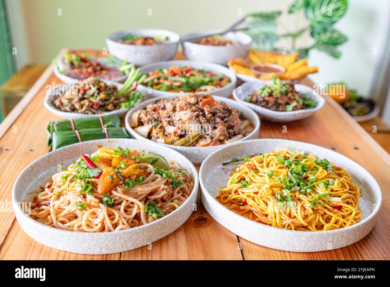 The Khao Soi Yuan Naan that is served on the plate is Khao Soi noodles ...