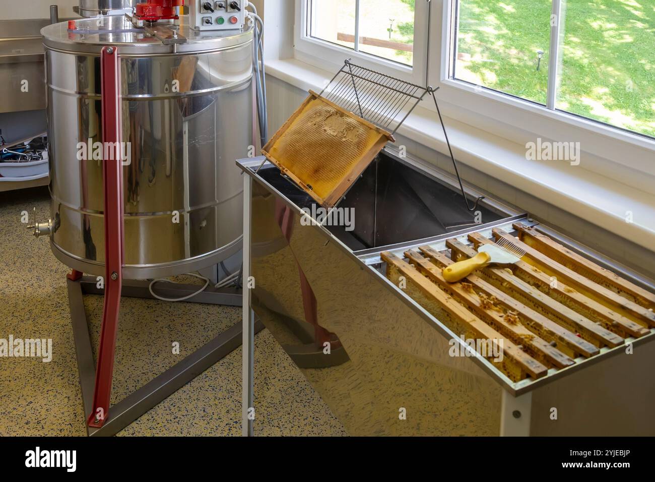Equipment for beekeeping, demonstrating a hood and frames for ...