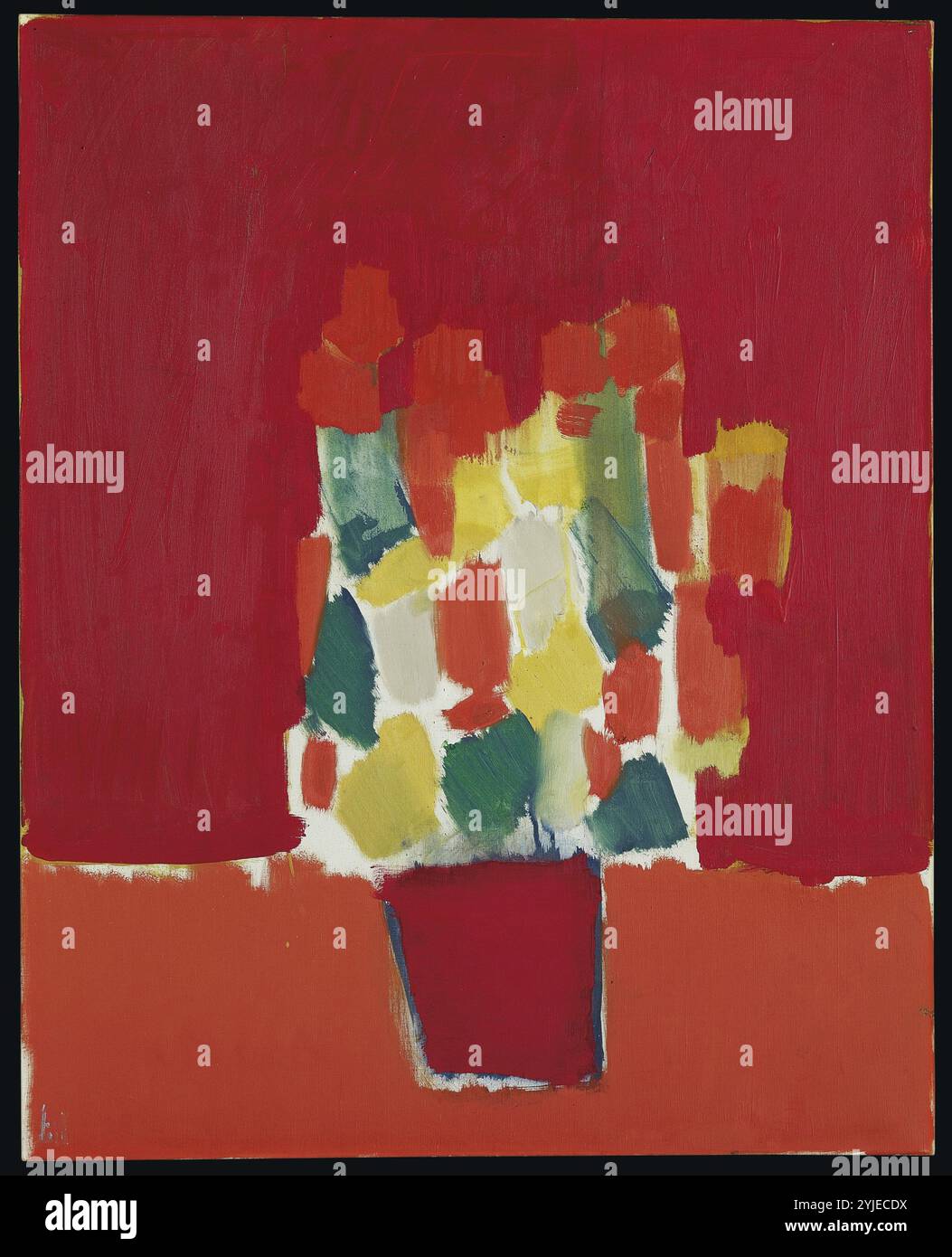Fleurs rouges. Museum: PRIVATE COLLECTION. Author: NICOLAS DE STAEL ...