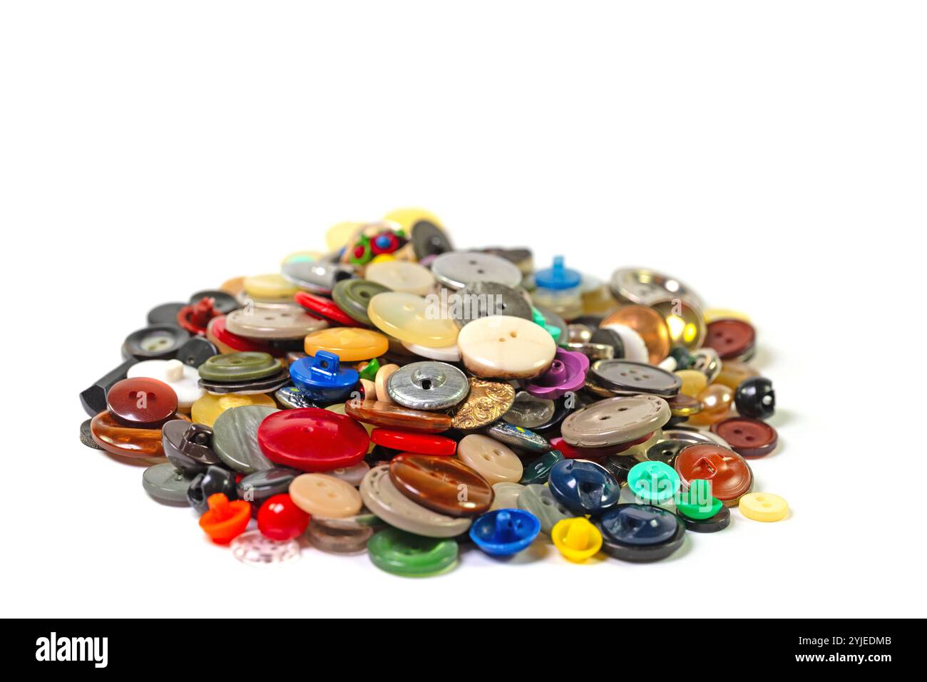 Lots of colorful dress buttons against a white background Stock Photo ...