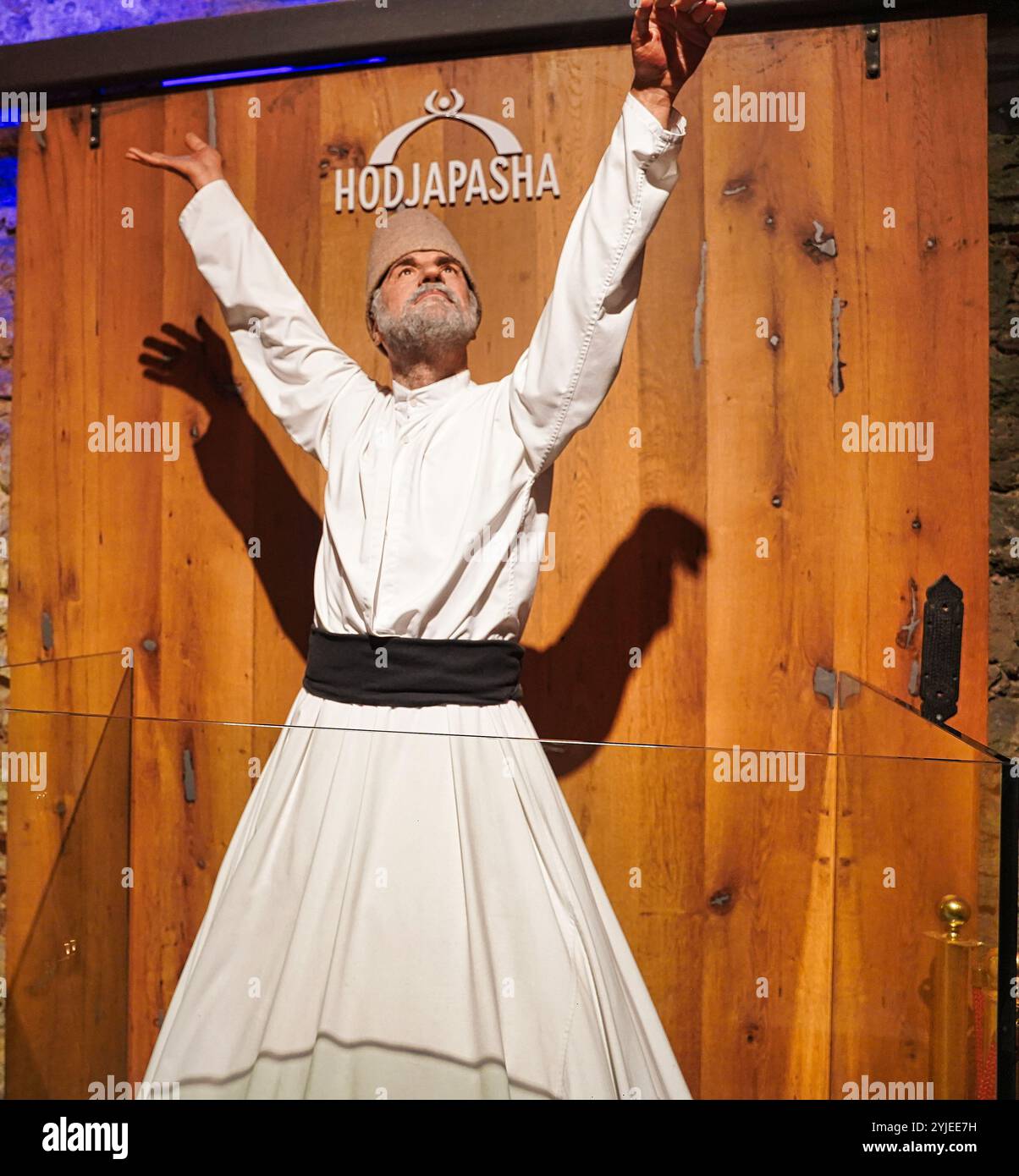 Mannequin of a Mevlevi order Dervish at the Hodja Pasha Hamam and ...