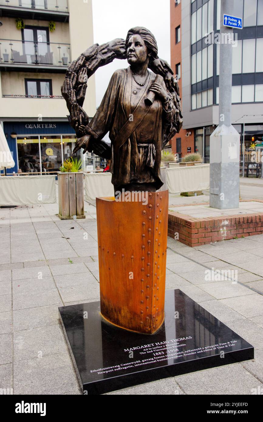 Statue of Lady Rhondda, Margaret Haig Thomas, women’s rights activist ...