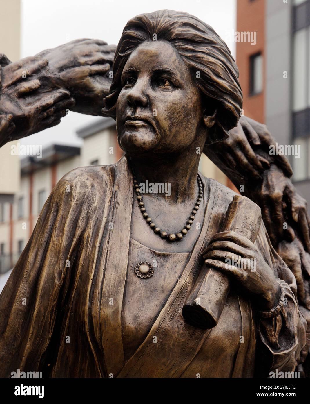 Statue of Lady Rhondda, Margaret Haig Thomas, women’s rights activist ...