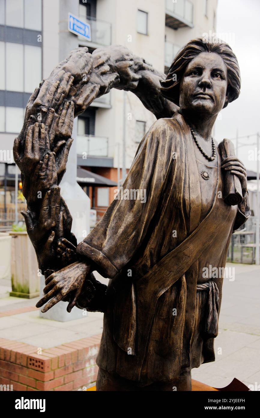 Statue of Lady Rhondda, Margaret Haig Thomas, women’s rights activist ...