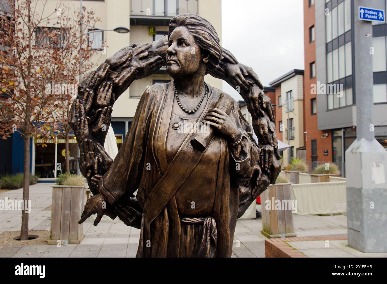 Statue of Lady Rhondda, Margaret Haig Thomas, women’s rights activist ...