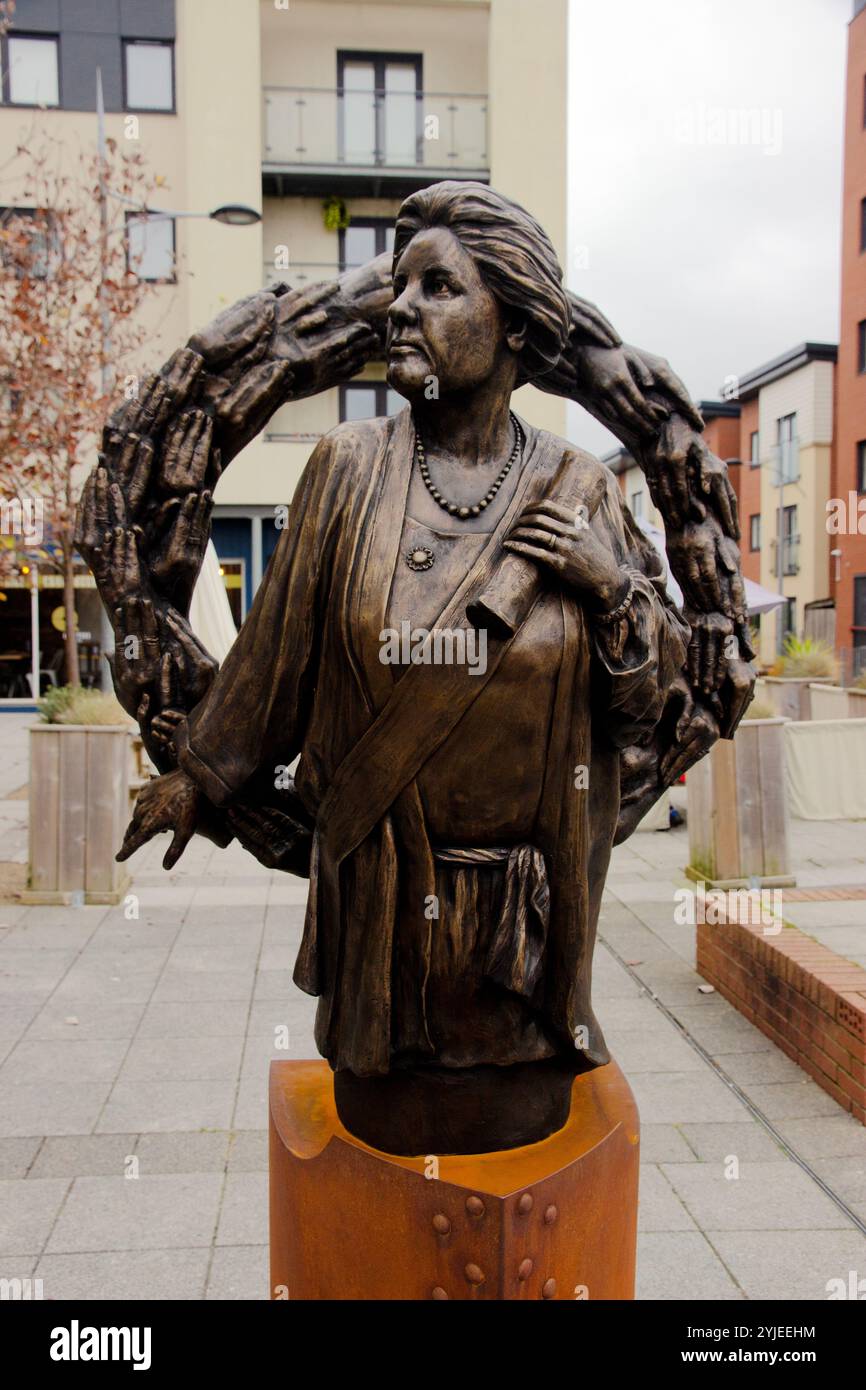 Statue of Lady Rhondda, Margaret Haig Thomas, women’s rights activist ...