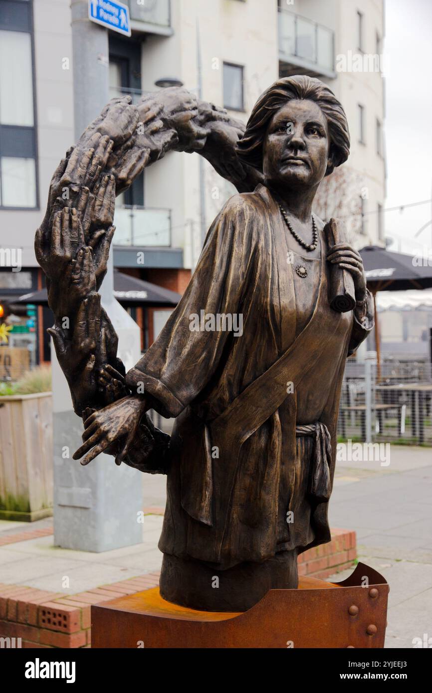 Statue of Lady Rhondda, Margaret Haig Thomas, women’s rights activist ...