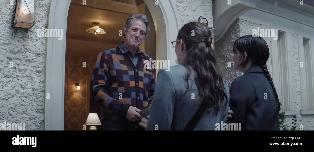 HERETIC, from left: Hugh Grant, Chloe East, Sophie Thatcher, 2024 ...