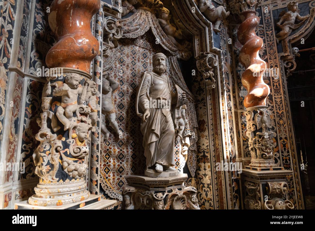 Monreale, Italy - July, 25, 2024: detailed view of statue of the ...