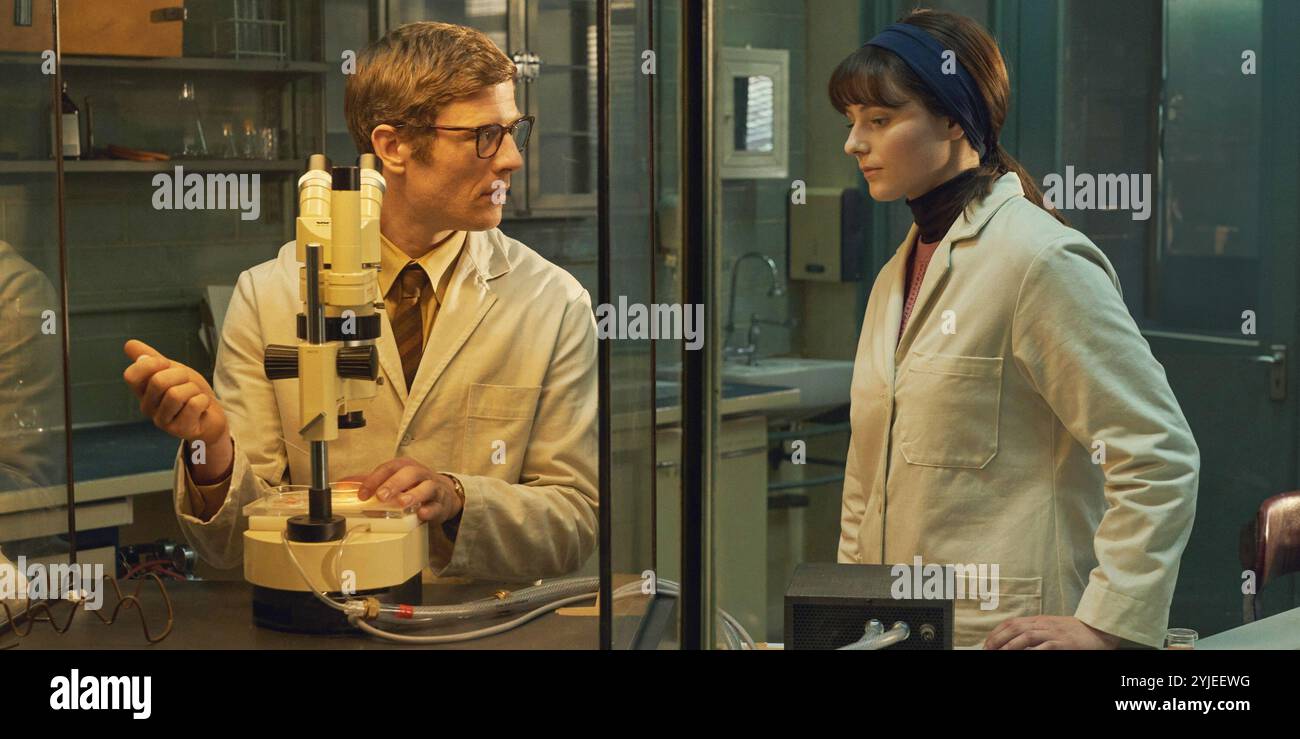 JOY, from left: James Norton as Robert Edwards, Thomasin McKenzie as ...