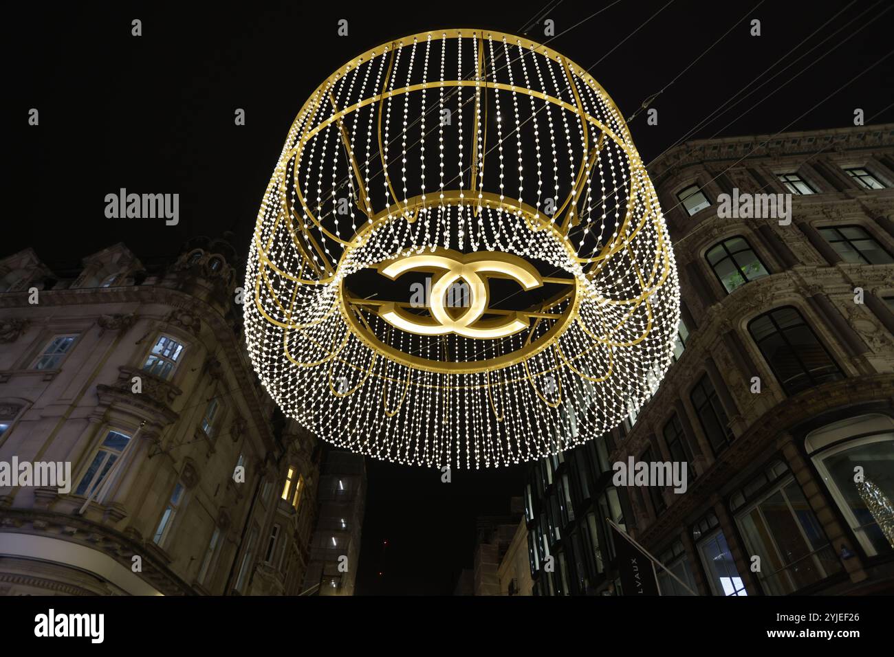 EDITORIAL USE ONLY The new display of Christmas lights on Bond Street ...