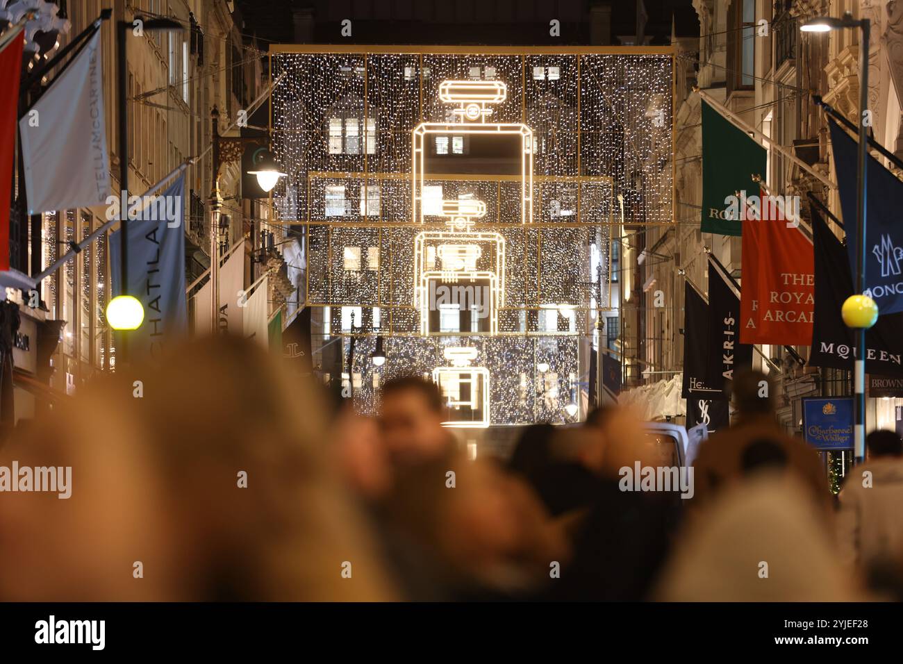 EDITORIAL USE ONLY The new display of Christmas lights on Bond Street ...