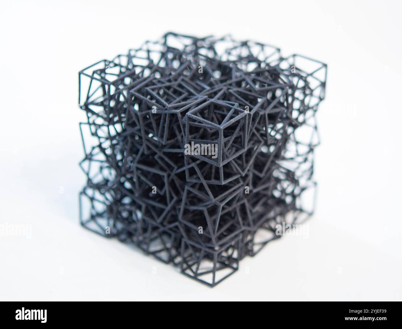 Object printed on 3D printer from molten plastic powder isolated on ...