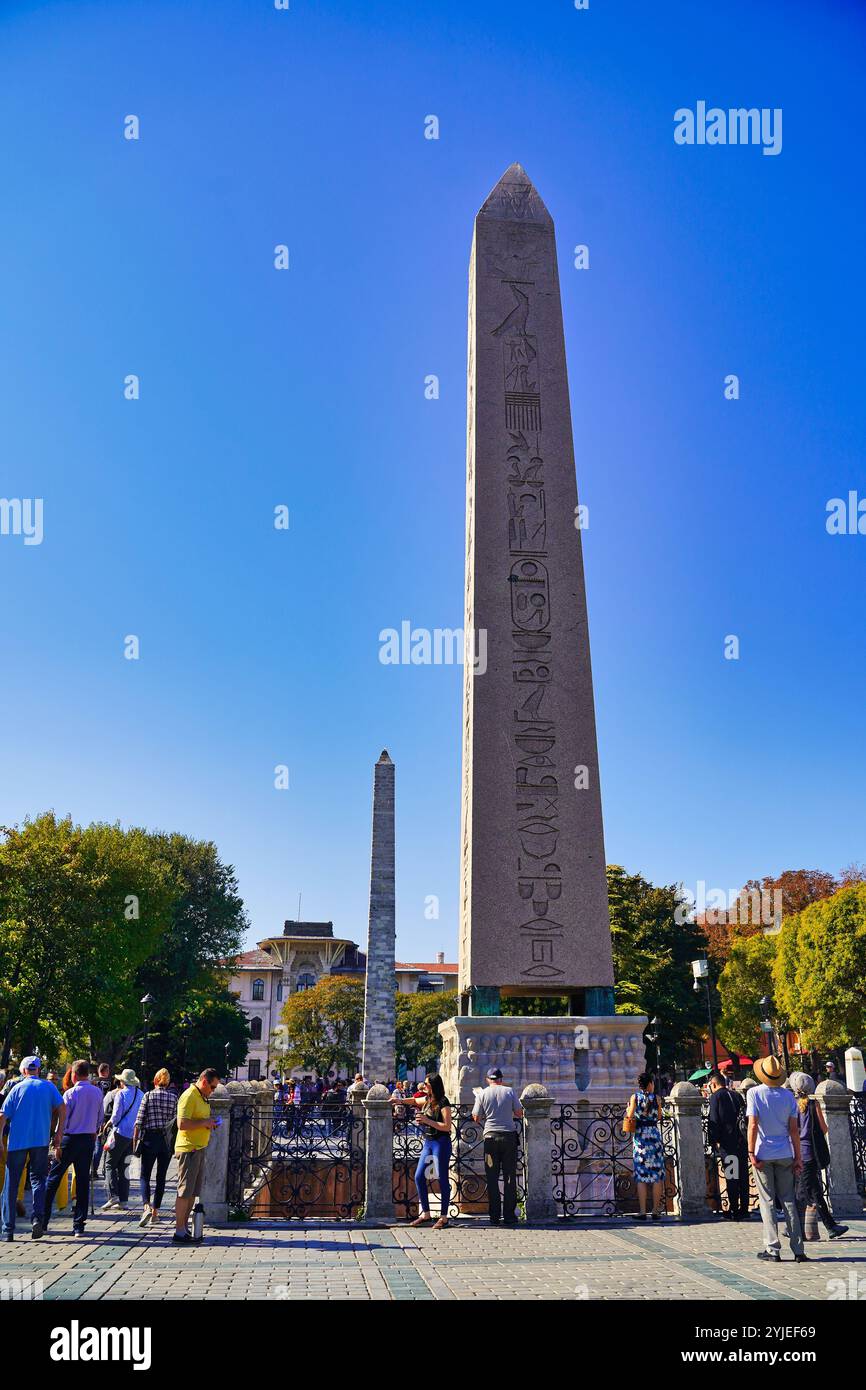 Egyptian obelisk of Pharaoh Thutmose III re-erected in the Hippodrome ...