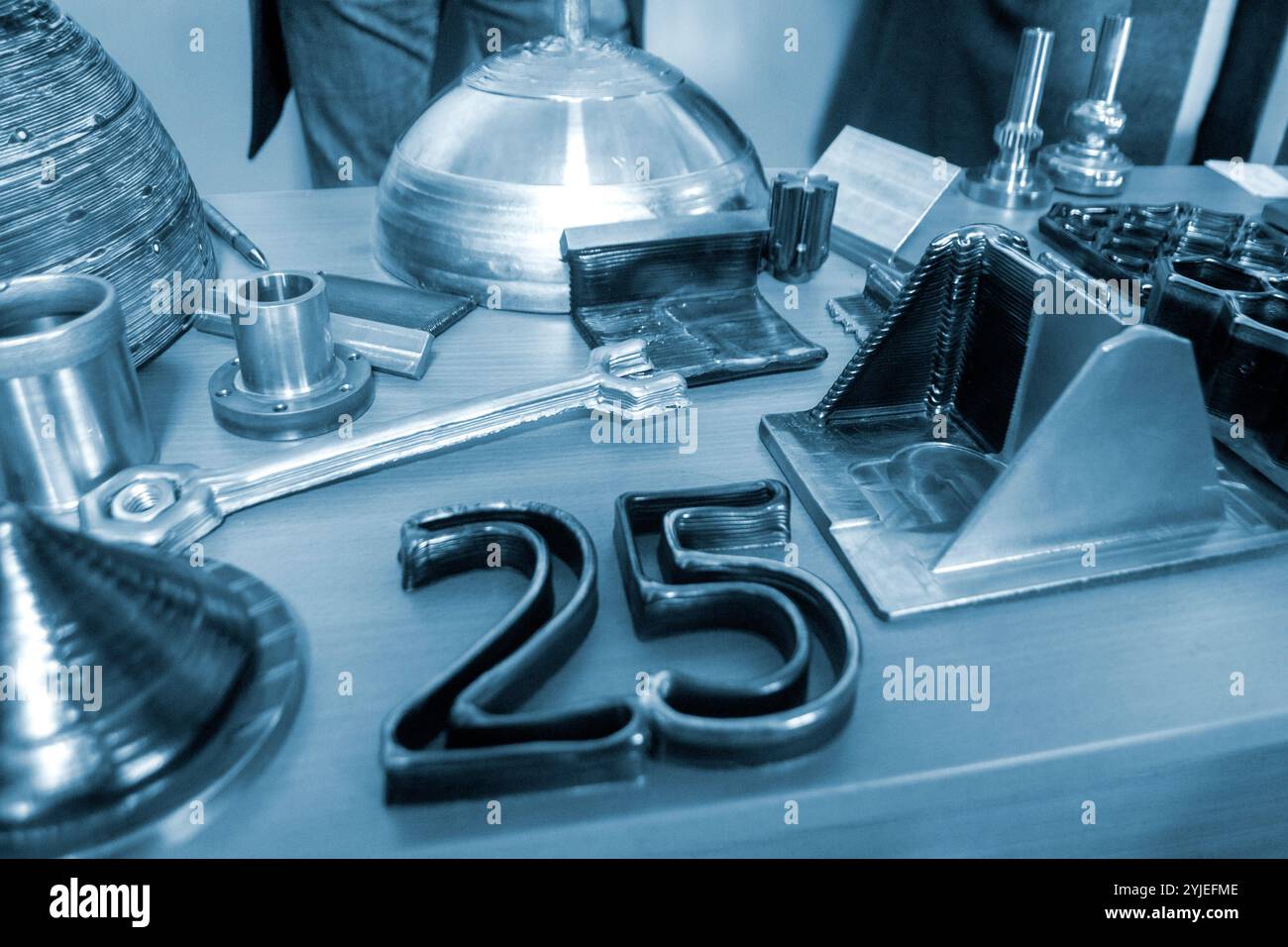 Object printed by 3D printer from metal. Additive manufacturing ...