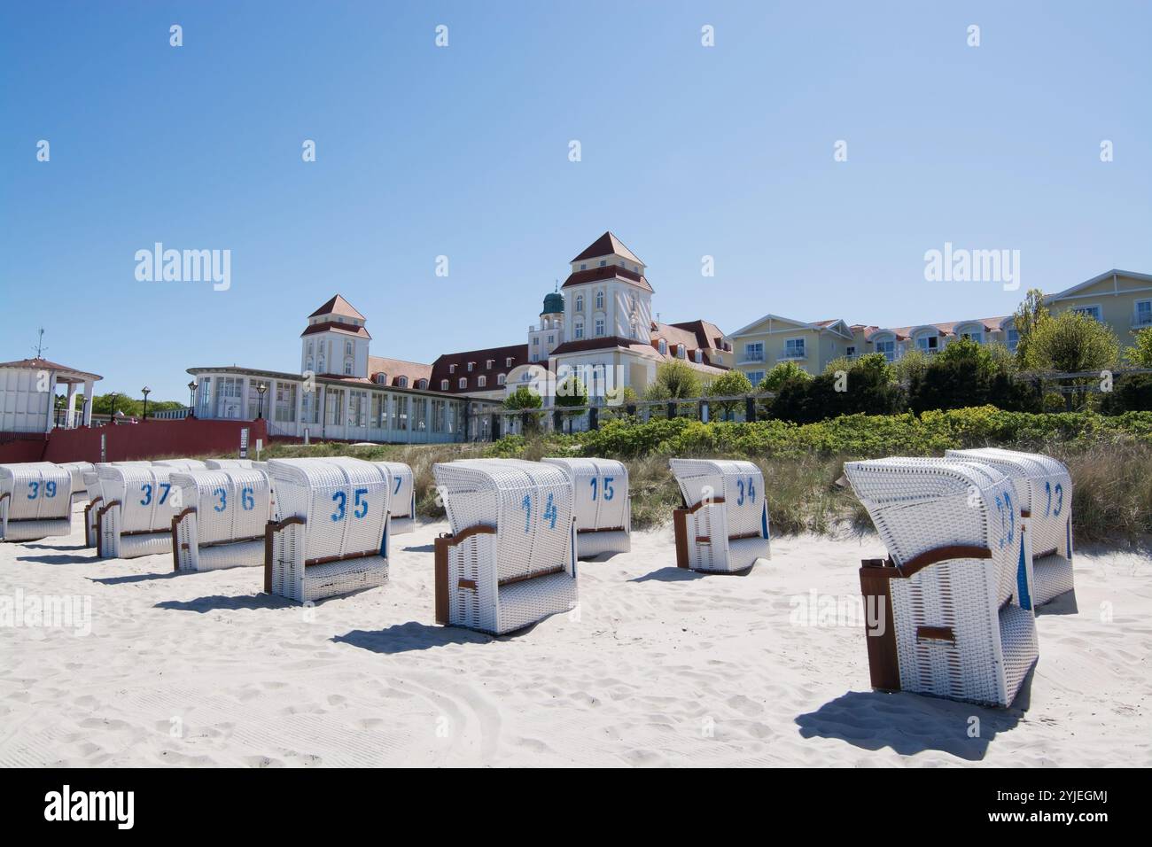 Typical seaside architecture in Binz on Ruegen, Germany., Typische ...