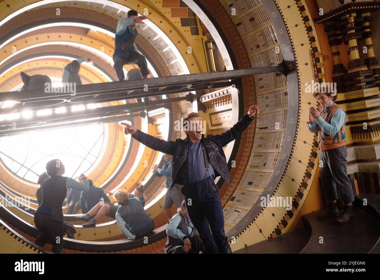 WICKED, Jonathan Bailey (center), Ethan Slater (right), 2024. ph: Giles ...