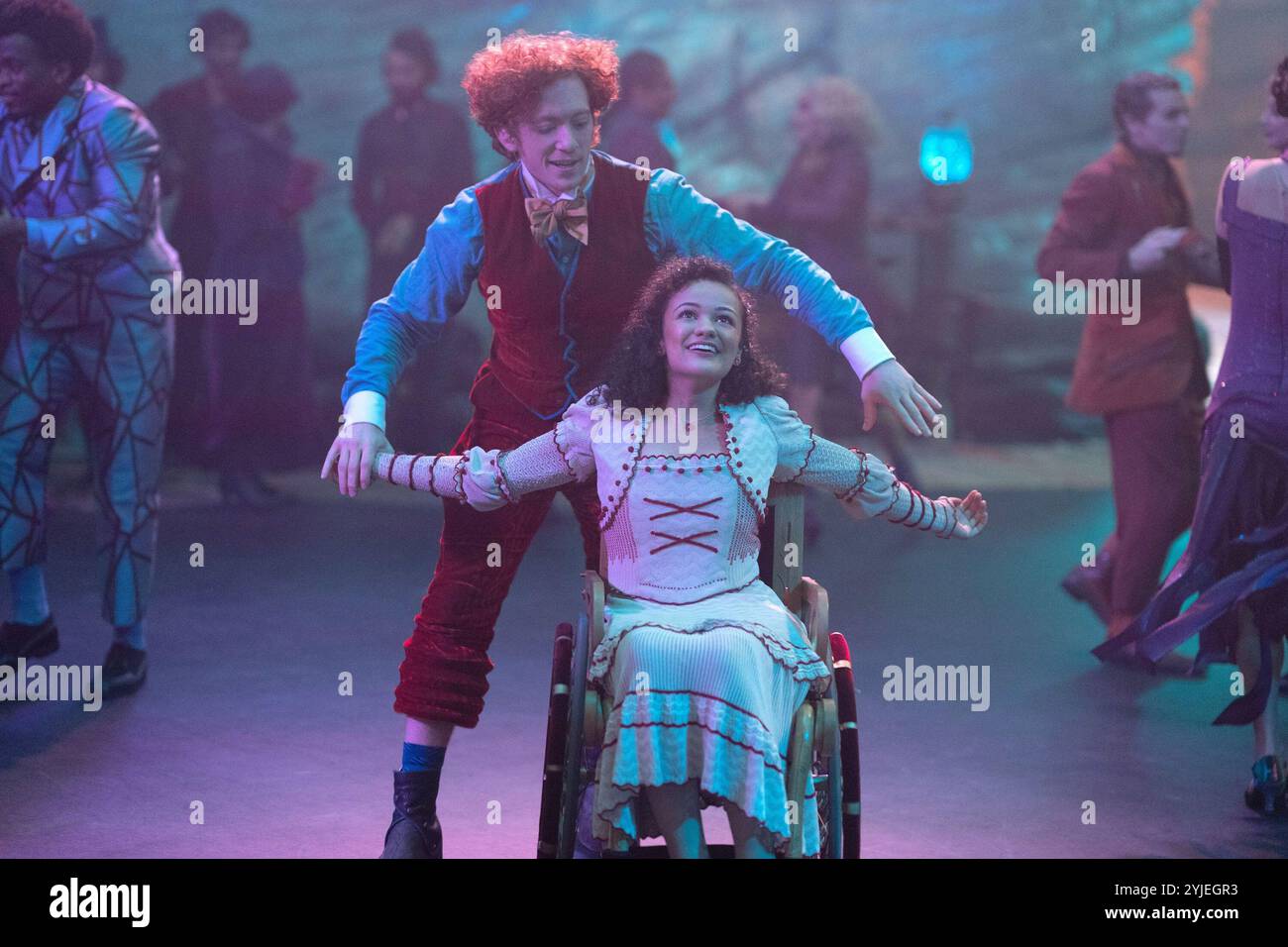 WICKED, from top: Ethan Slater, Marissa Bode, 2024. ph: Giles Keyte ...