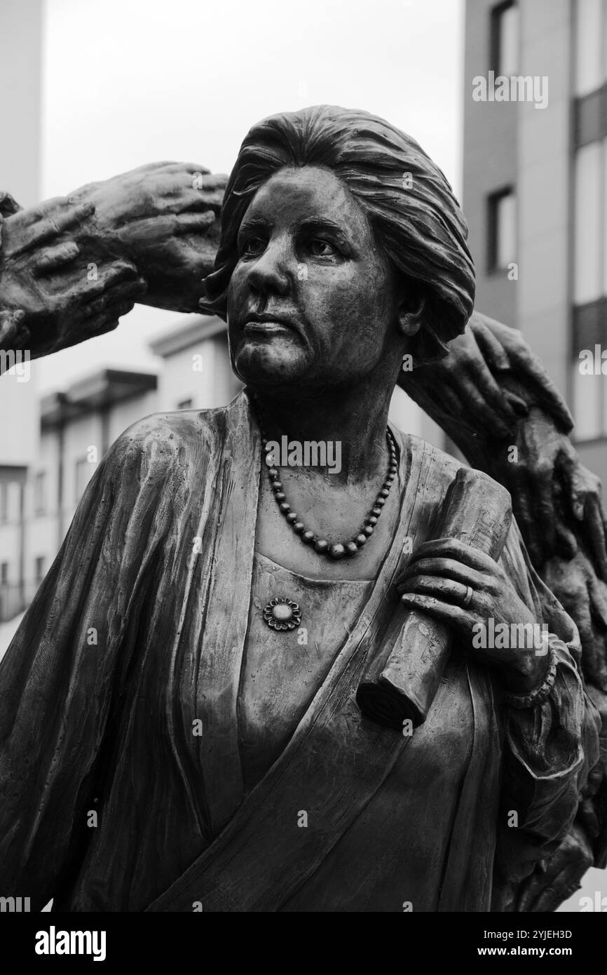 Statue of Lady Rhondda, Margaret Haig Thomas, women’s rights activist ...