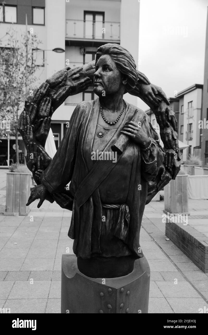 Statue of Lady Rhondda, Margaret Haig Thomas, women’s rights activist ...