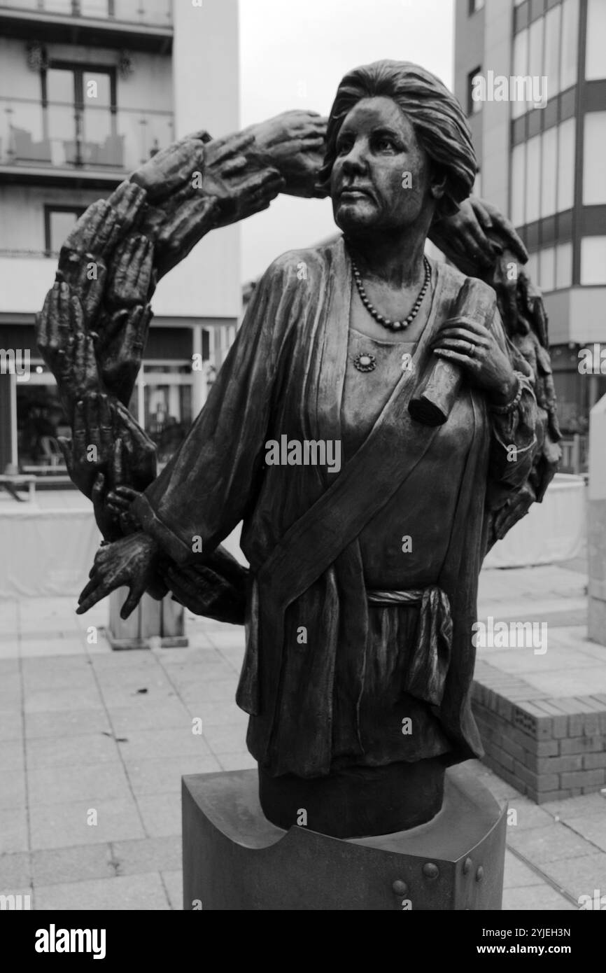 Statue of Lady Rhondda, Margaret Haig Thomas, women’s rights activist ...