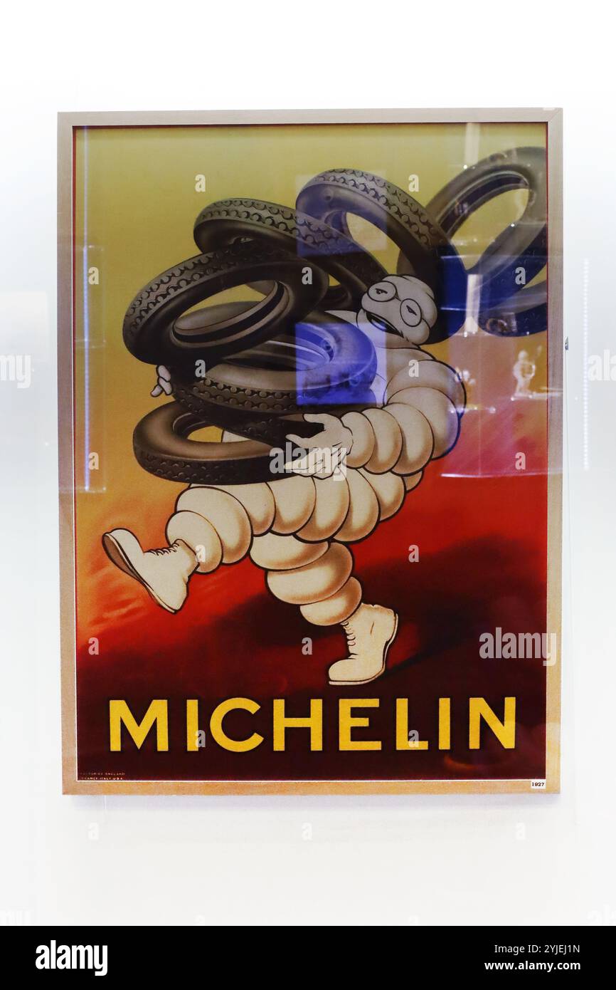 Vintage advertising posters of the Michelin company with the image of ...