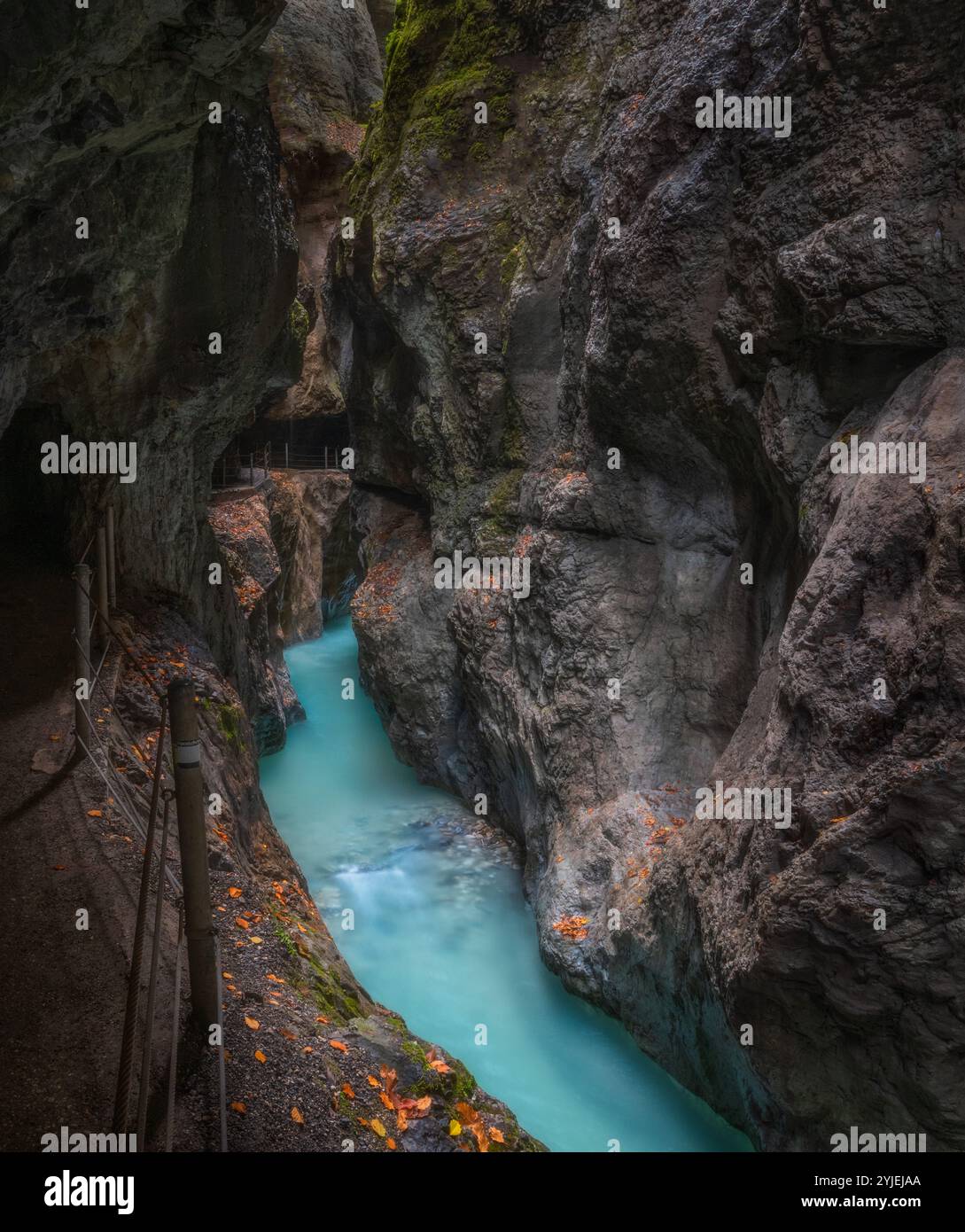 The Turquoise Waters of Partnachklamm Gorge, Bavaria, Germany Stock ...