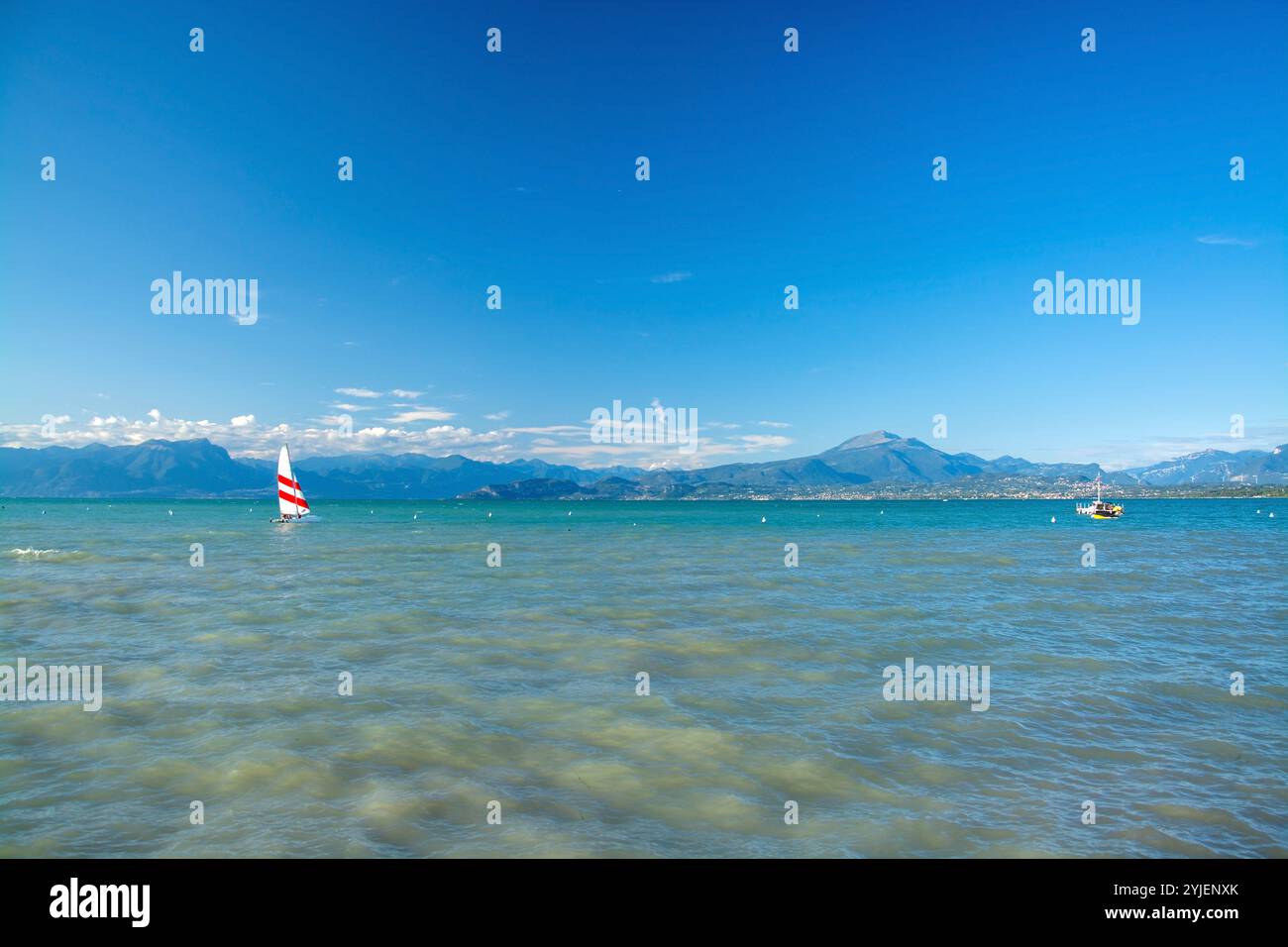 Lake Garda, Italian Lago di Garda, one of the northern Italian lakes ...
