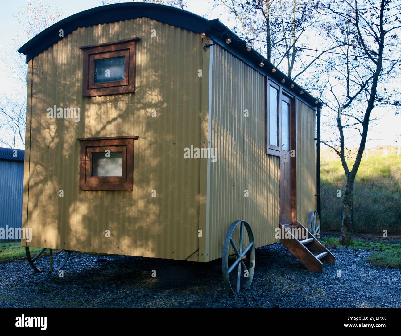 A Shepherd's Hut in the British countryside Stock Photo - Alamy