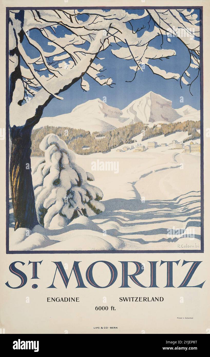 St moritz poster hi-res stock photography and images - Alamy