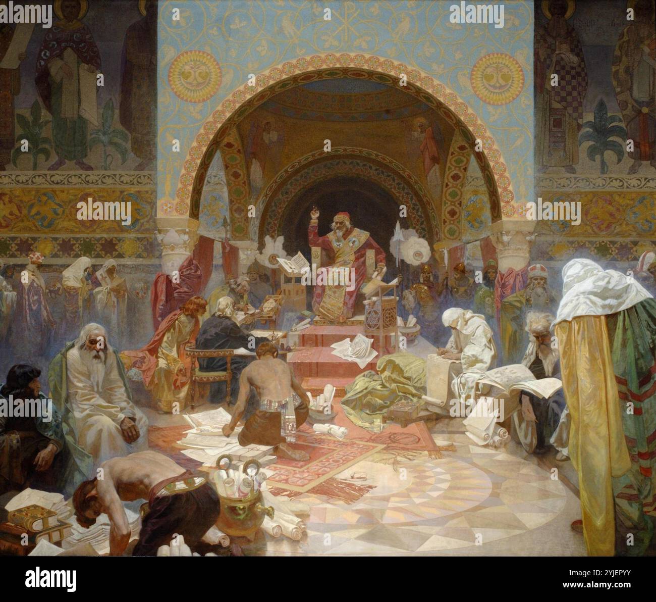 The Bulgarian Tsar Simeon (The cycle The Slav Epic). Museum: City ...