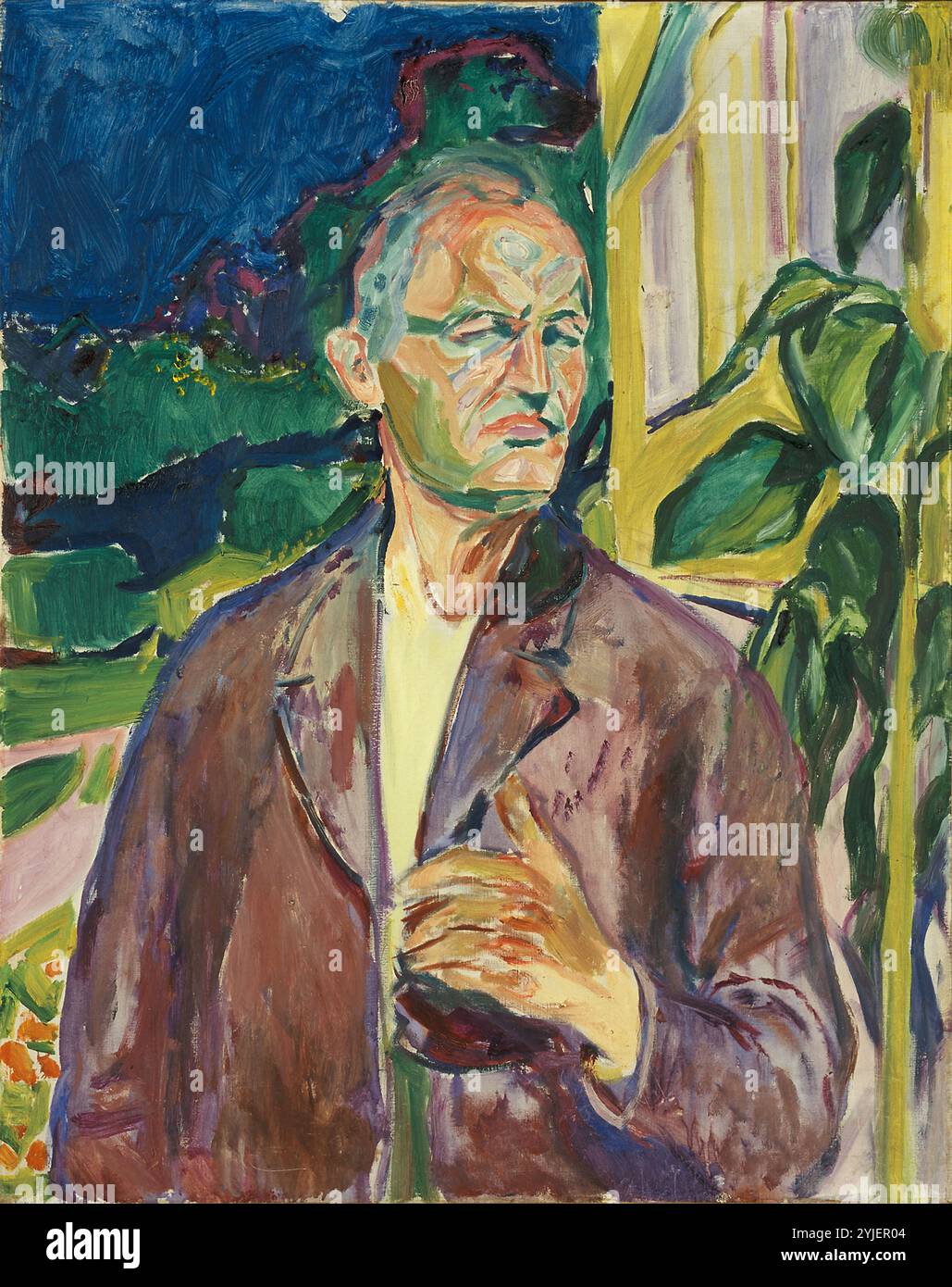 Self-Portrait in Front of the House Wall. Museum: Munch Museum, Oslo ...