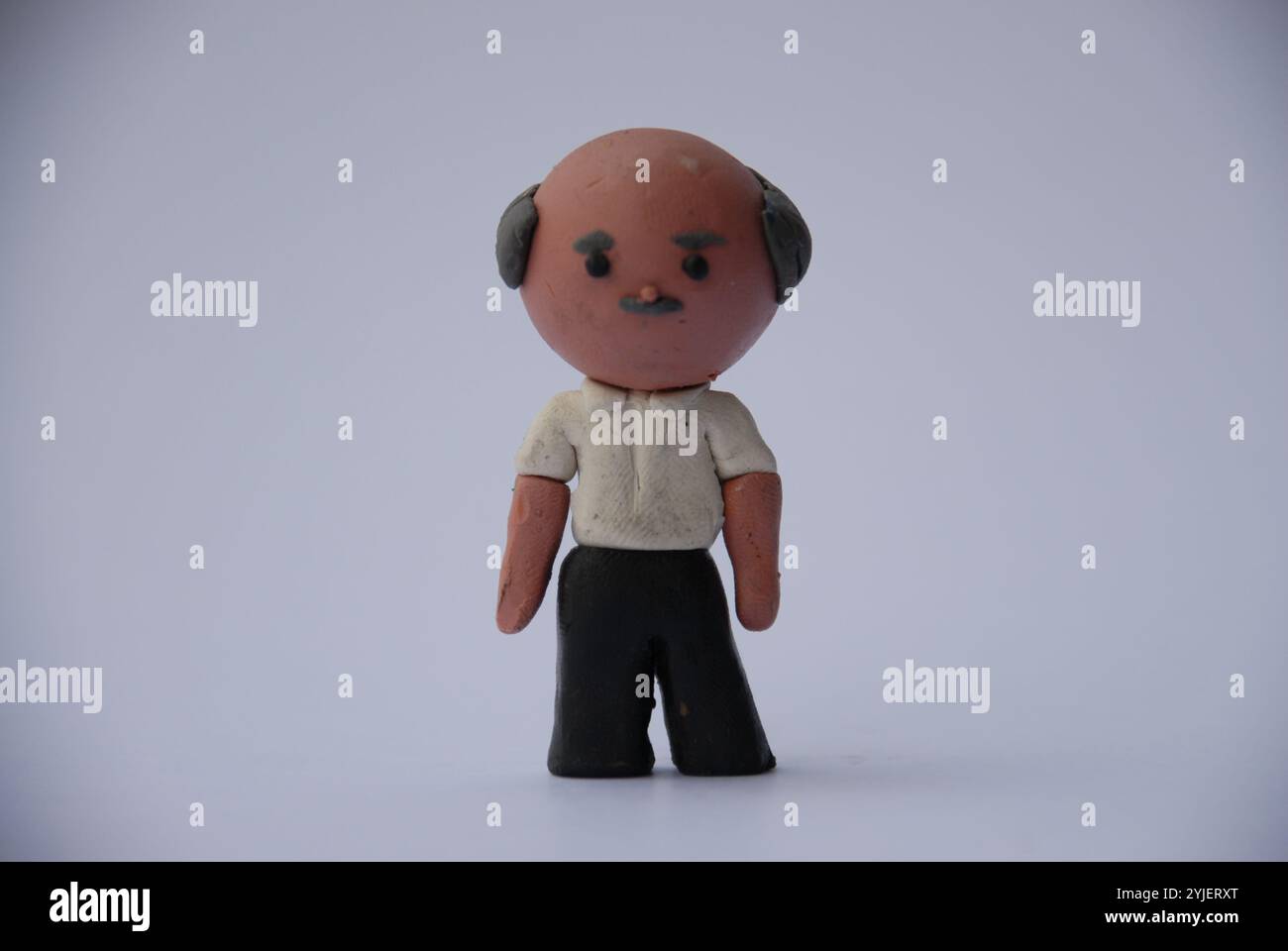 3D rendering in stylized clay of a an elderly man with gray hair Stock ...