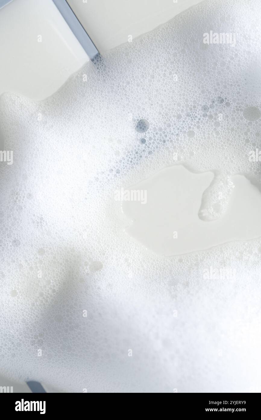 Soap Bubbles on Clean White Bathroom Tiles Stock Photo - Alamy