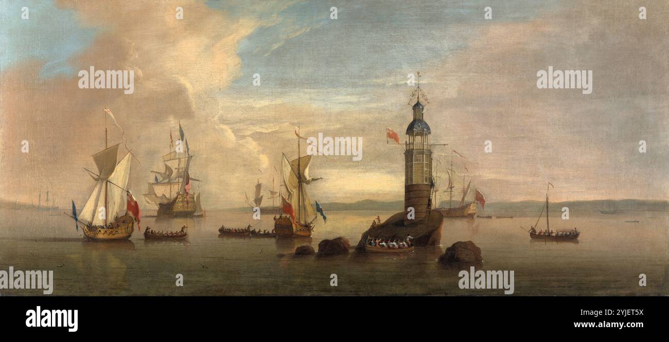 The opening of the first eddystone lighthouse in 1698 hi-res stock ...