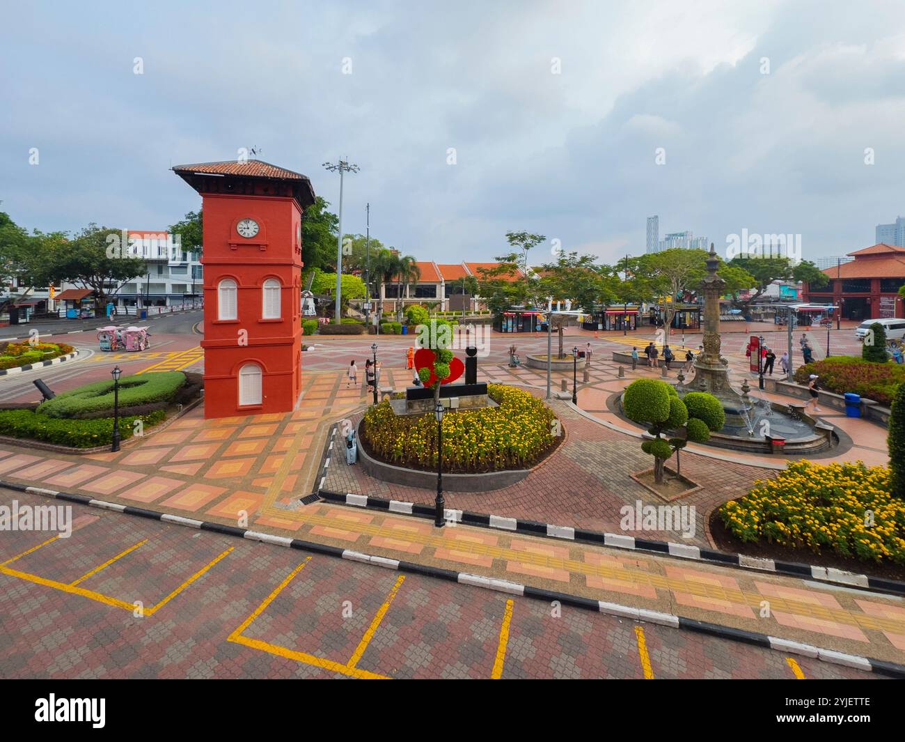 Tan Beng Swee Clock Tower and Stadthuys on Jalan Gereja Street at Dutch ...
