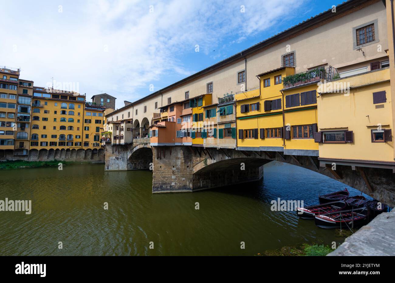 The Ponte Vecchio is the oldest bridge over the Arno in the Italian ...
