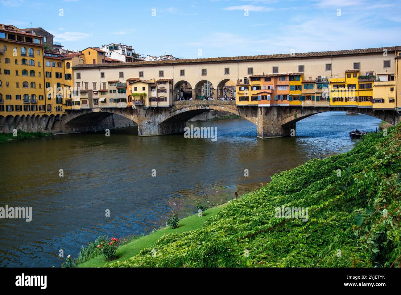 The Ponte Vecchio is the oldest bridge over the Arno in the Italian ...