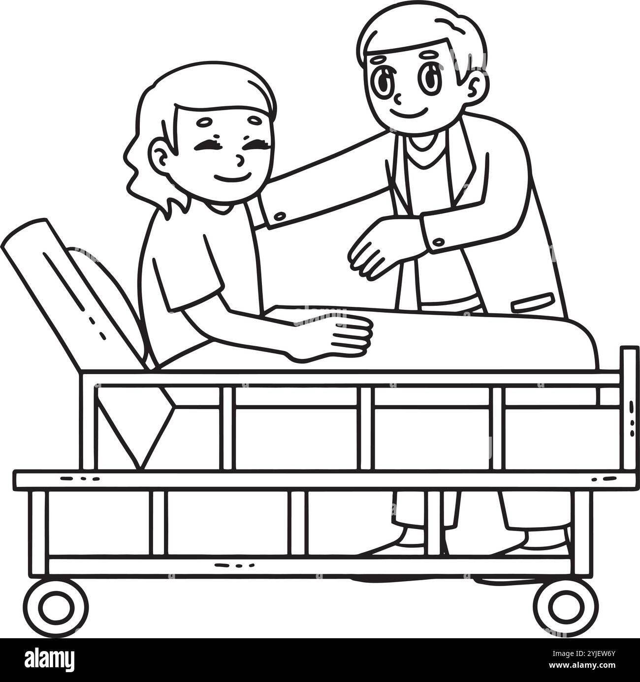 Doctor Assisting Patient to Sit Upright Isolated Stock Vector Image ...