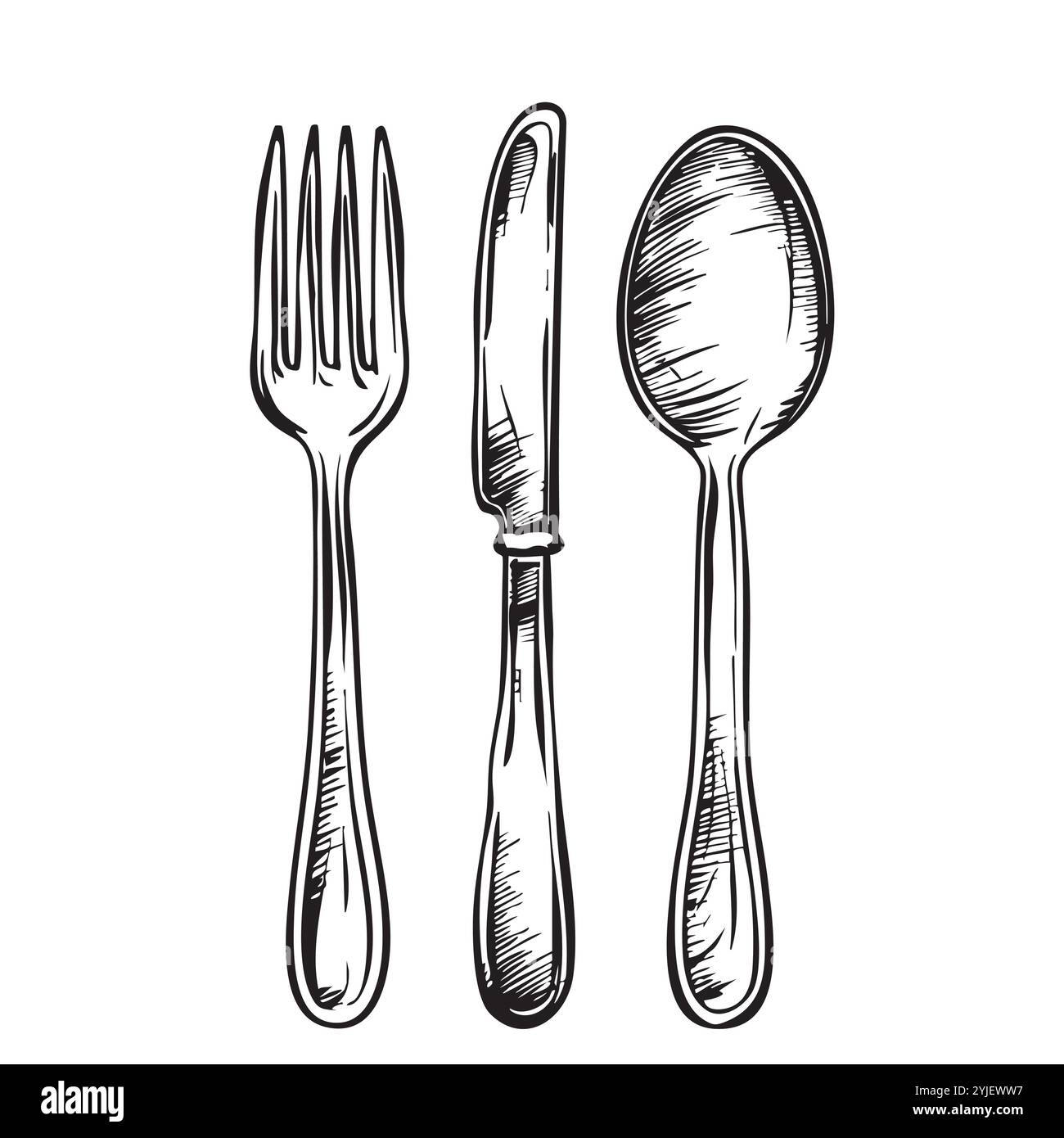 Knife fork pair Stock Vector Images - Alamy
