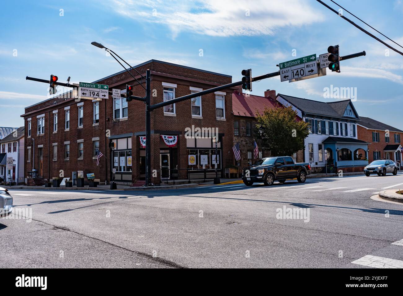 Taneytown, MD, USA– October 12, 2024: A current view of the center of ...