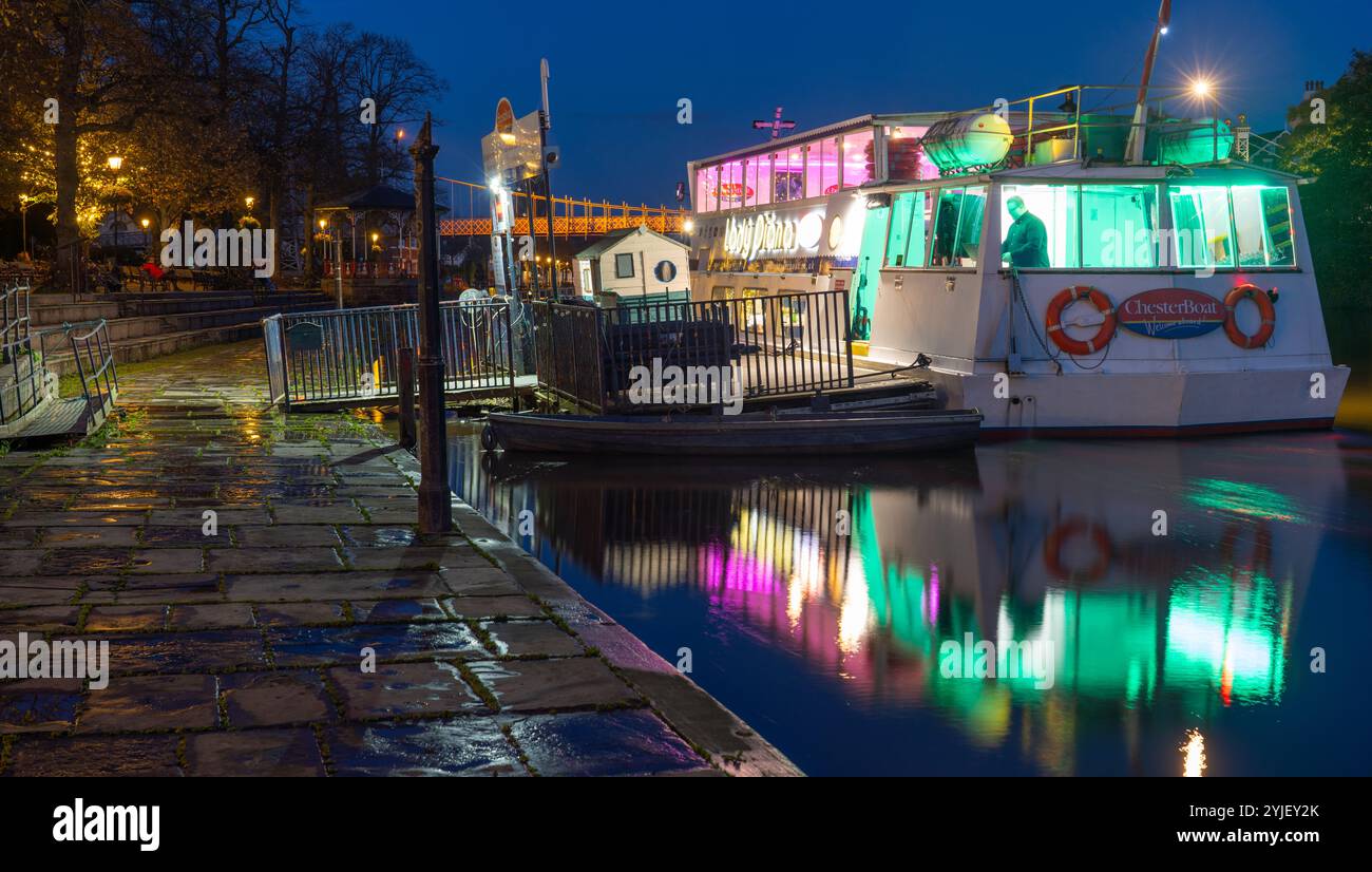 Lady Diana Boat on the River Dee in Chester, with the Queens Park ...