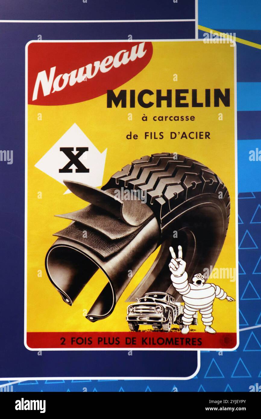 Vintage advertising posters of the Michelin company with the image of ...