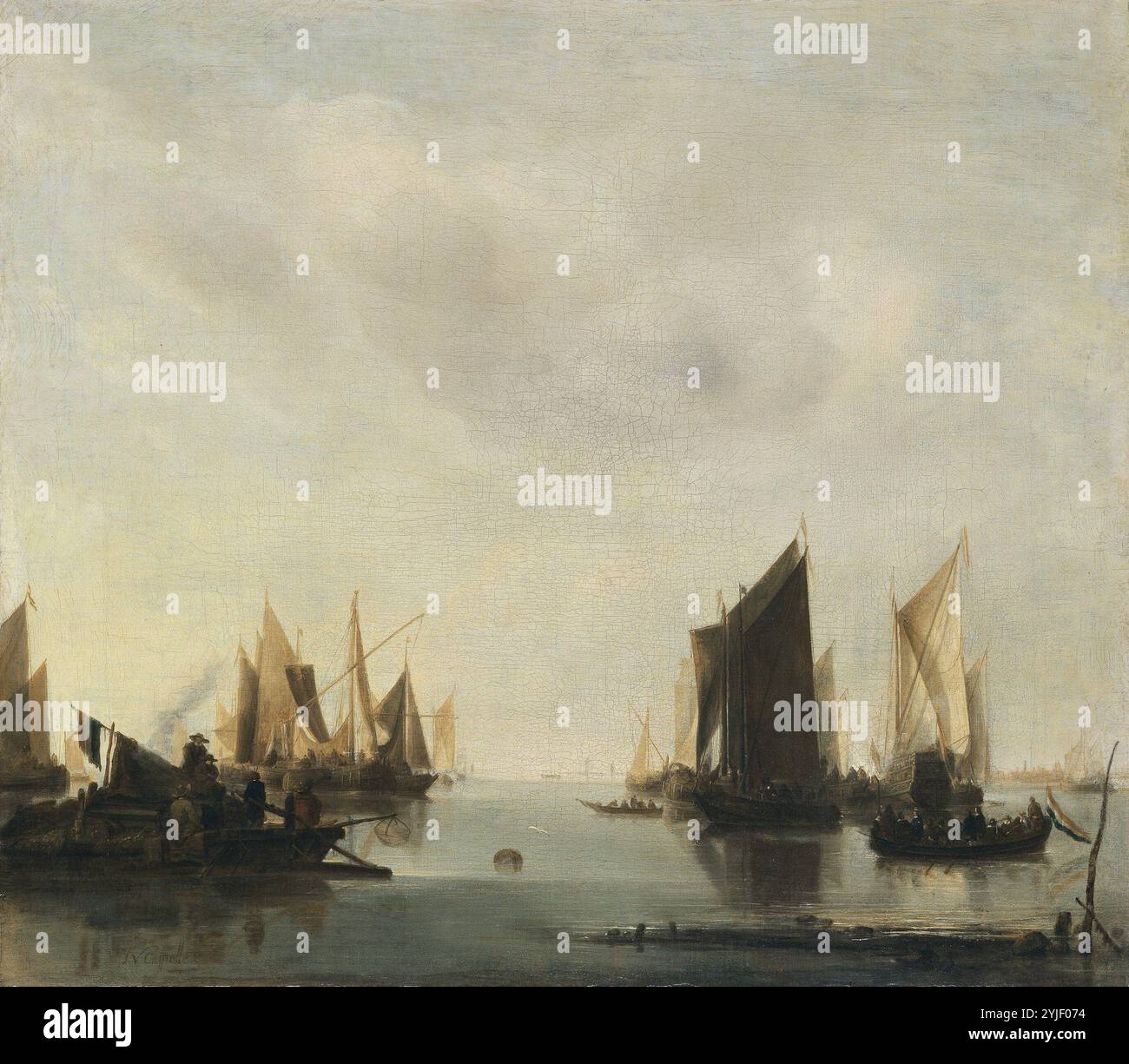 Coastal scene with sailing vessels cappelle hi-res stock photography ...