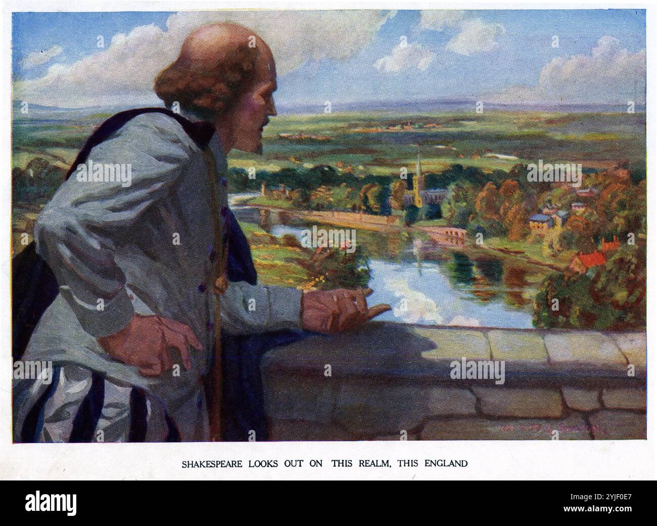 Literary genius William Shakespeare looks out over the countryside ...