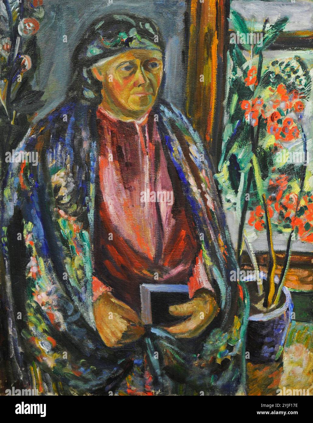 Antanas Gudaitis (1904-1989). Lithuanian painter. Samogitian woman on a ...